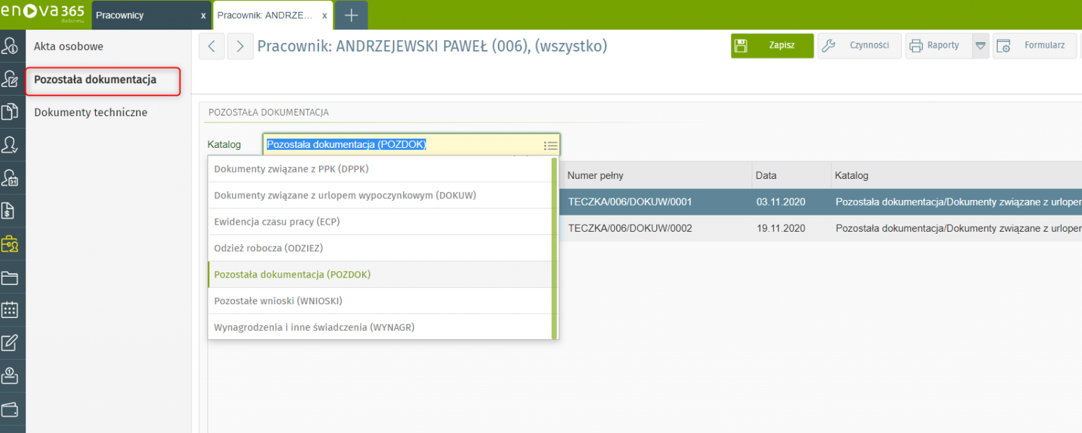 Dokumentacja pracownicza w formie elektronicznej – jak to zrobić w enova365? - System ERP enova365